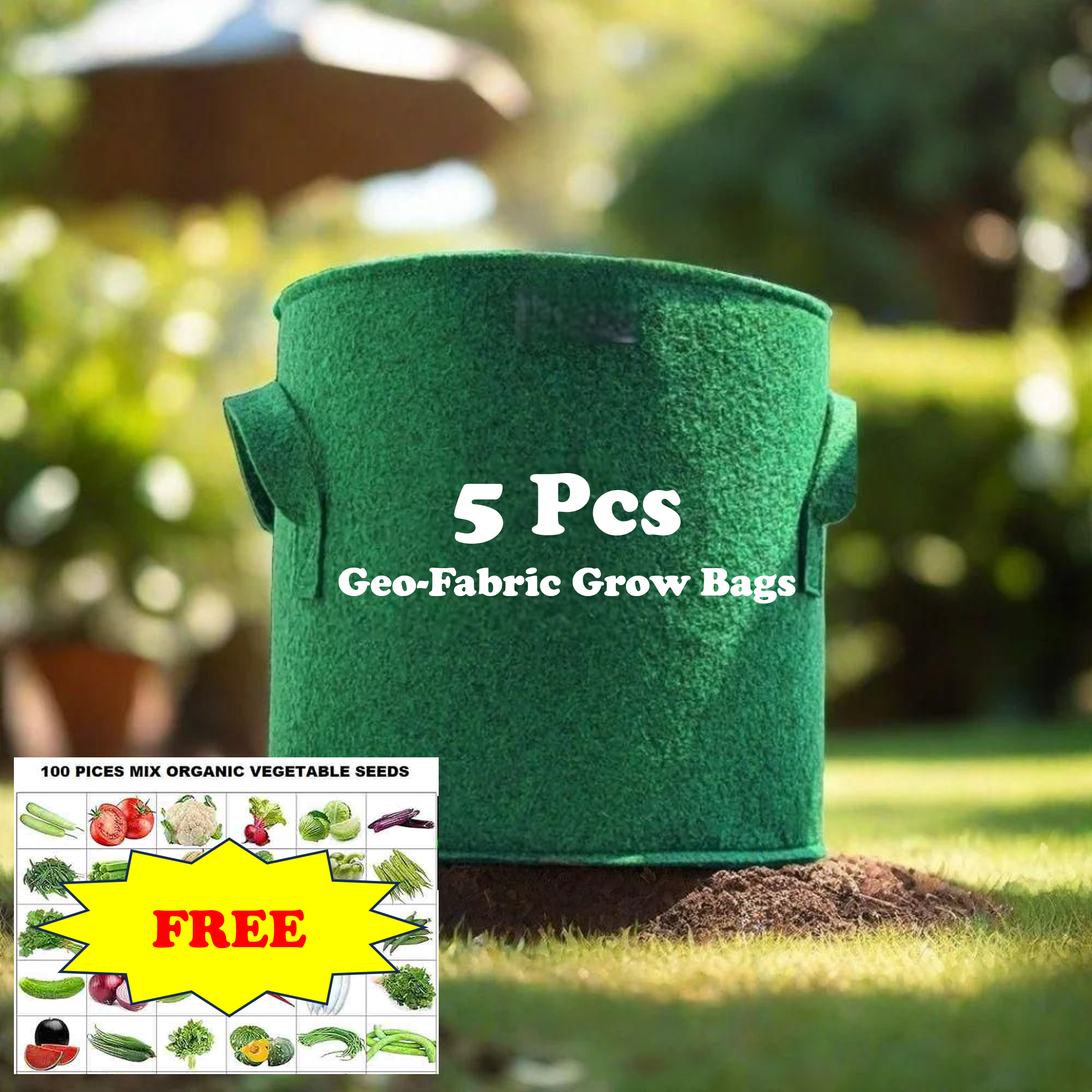 Geo-Grow™ -Geofabric Grow Bags for Planting - 5pcs Combo |🔥Free 100 Ve ...